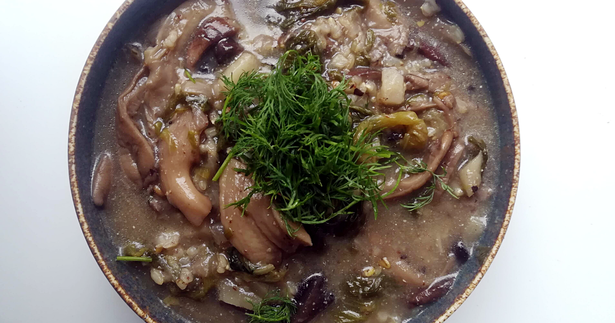 Mushroom Soup with Celeriac and Fenugreek (A Version of Vegan Magiritsa ...