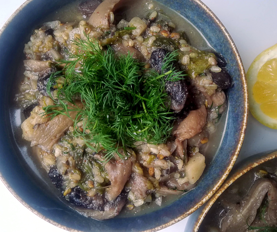Mushroom Soup with Celeriac and Fenugreek (A Version of Vegan Magiritsa ...